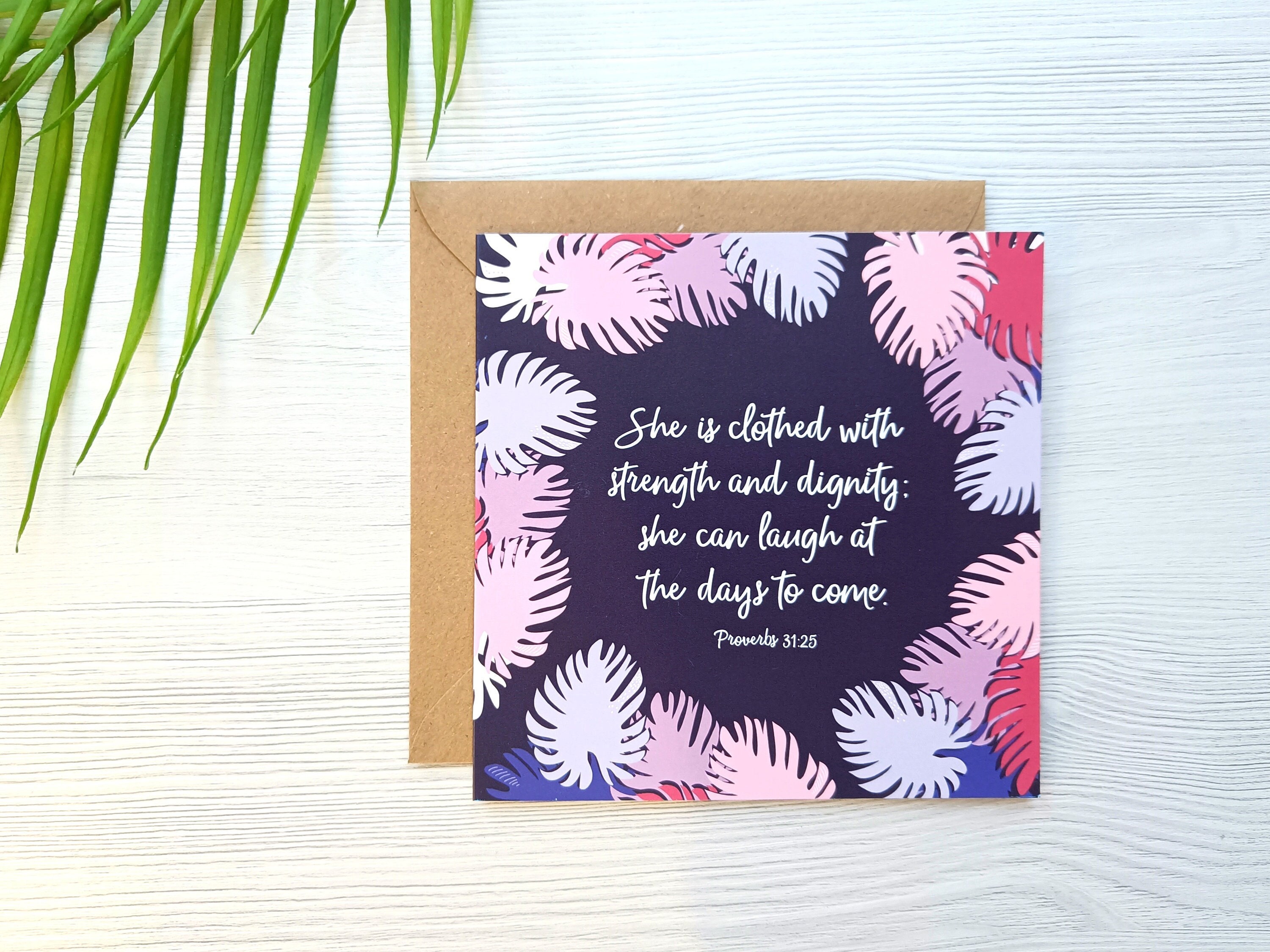 Strength & Dignity Card // Mothers Day Card, Scripture Card, Mothers ...