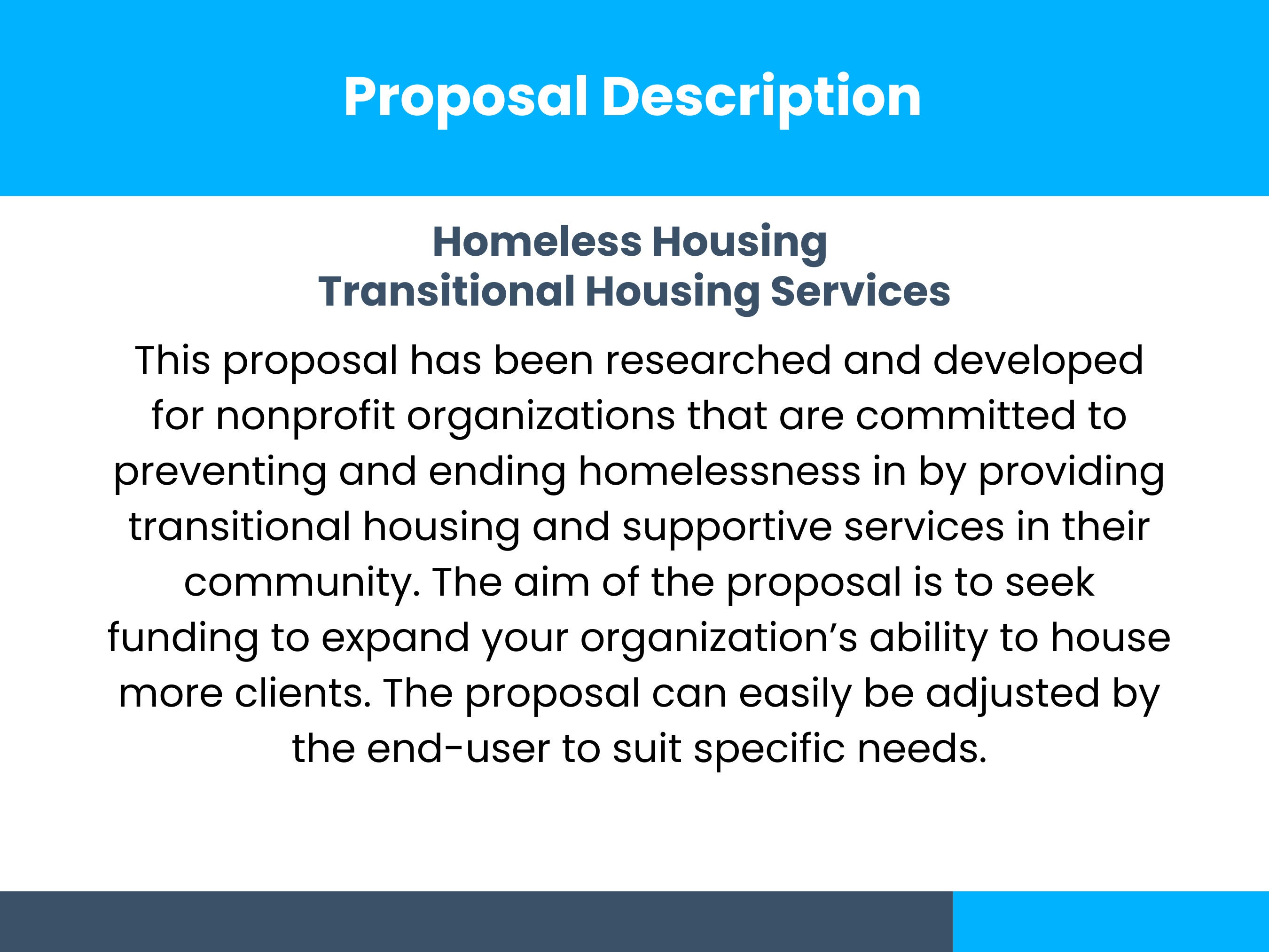 Nonprofit Mini Grant Proposal - Homeless Housing (transitional Housing ...