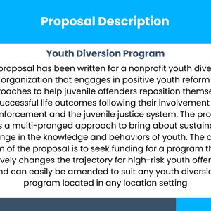 Nonprofit Mini Grant Proposal - Youth Diversion Program - Etsy