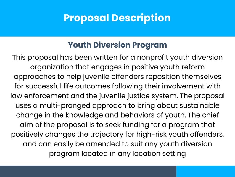 Nonprofit Mini Grant Proposal - Youth Diversion Program - Etsy