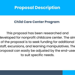 Nonprofit Mini Grant Proposal - Child Care Center - Etsy