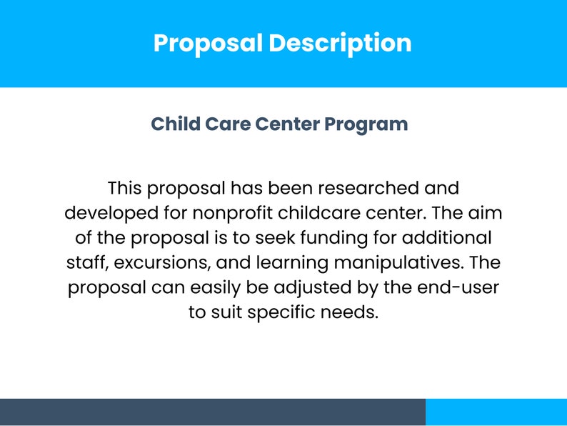 Nonprofit Mini Grant Proposal - Child Care Center - Etsy
