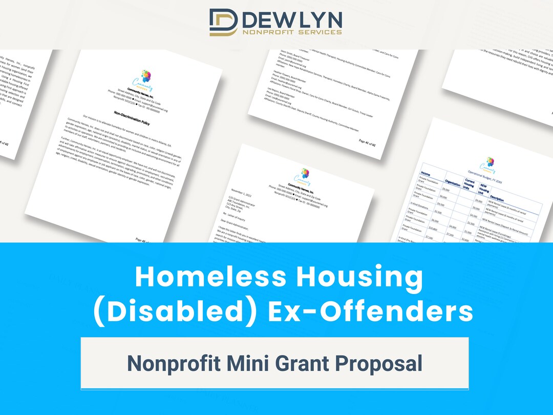 Nonprofit Mini Grant Proposal - Homeless Housing (disabled) Ex ...