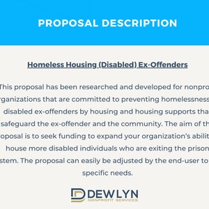 Nonprofit Mini Grant Proposal - Homeless Housing (disabled) Ex ...