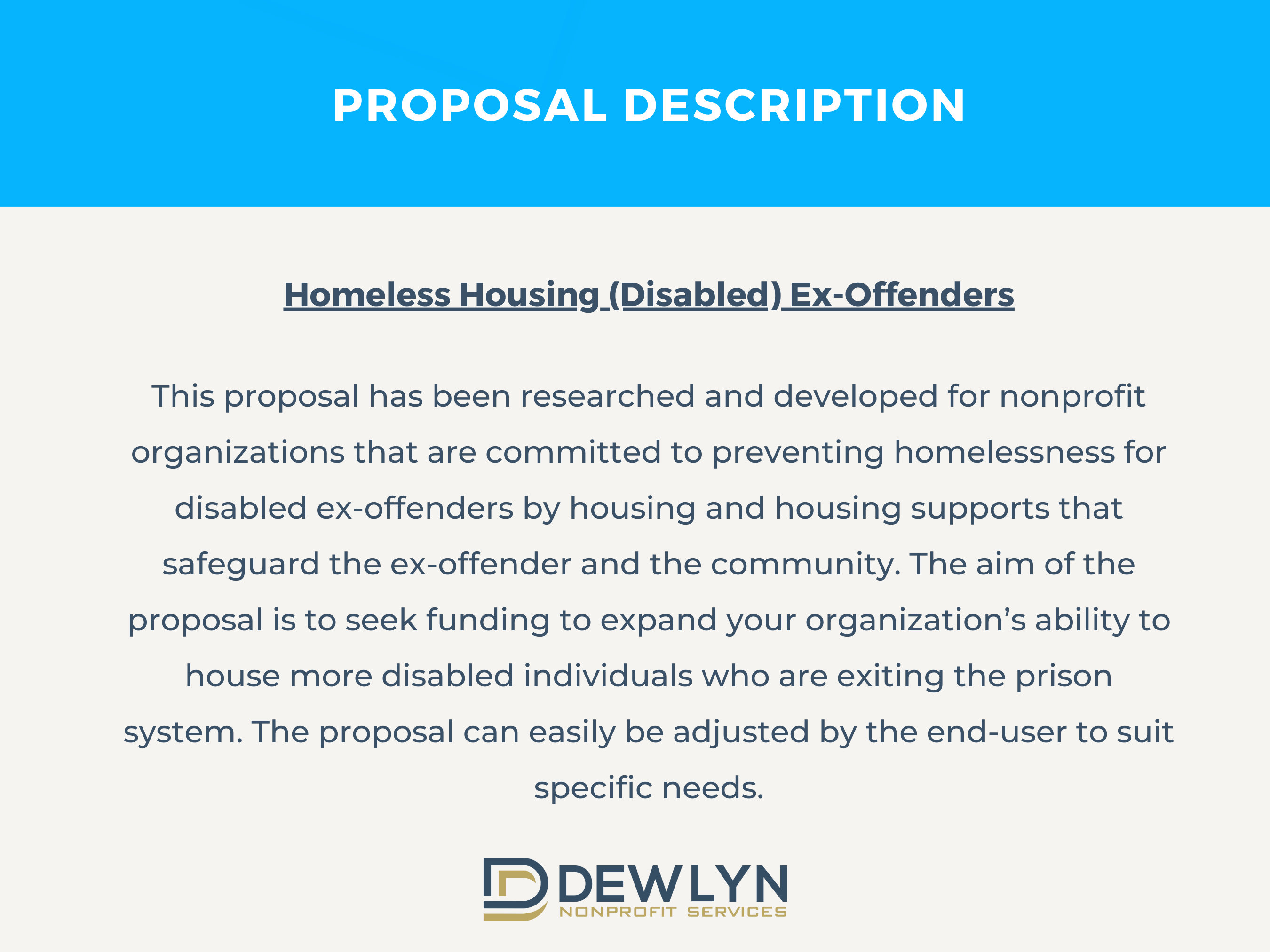 Nonprofit Mini Grant Proposal - Homeless Housing (disabled) Ex ...