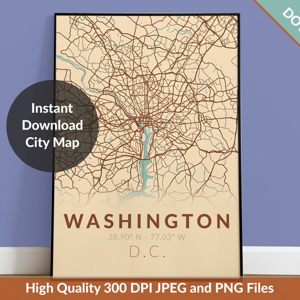 Map of Dc Png - Etsy