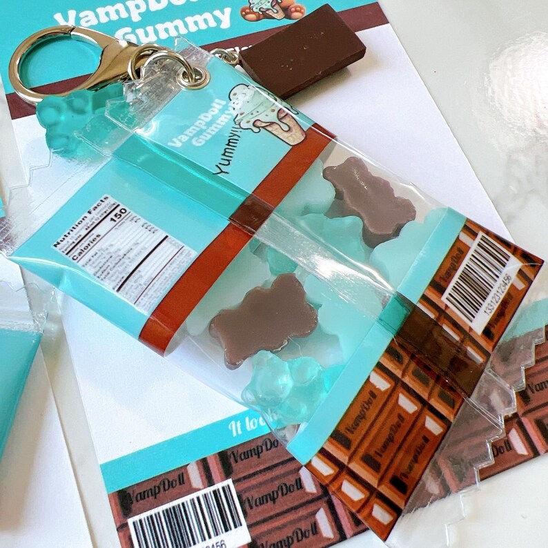 Gummy Bear Chocorate Mint Flavor Keychain,resin Accessories,japanese ...