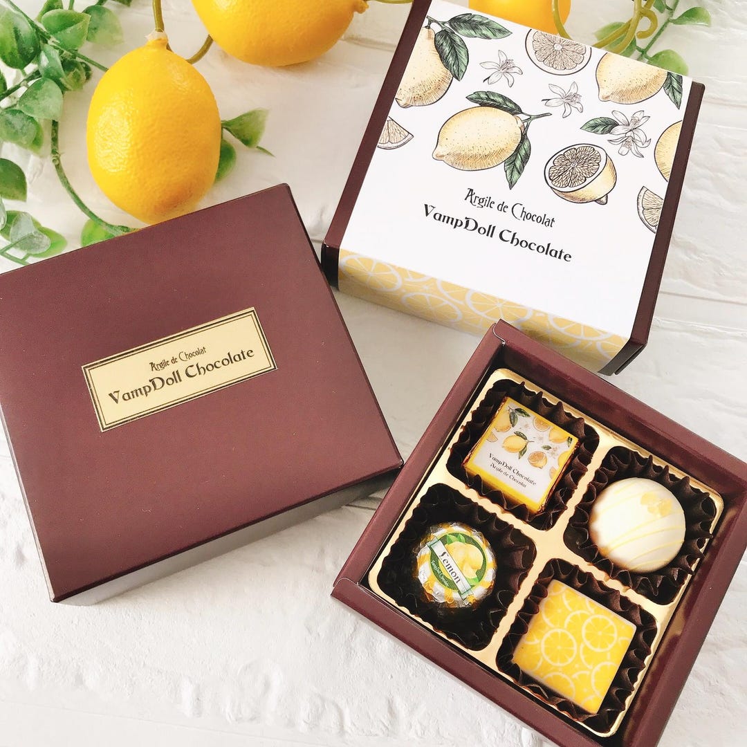 Lemon Chocolate Magnet, Clay Sweets, Faux, Fruit, Dessert, Gift Box ...