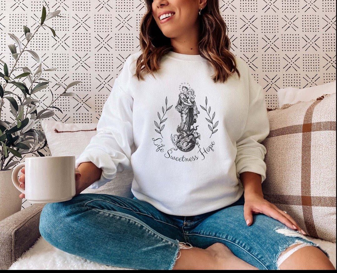 Marian Catholic Sweatshirt, Catholic Sweatshirt Marian Catholic Shirt ...