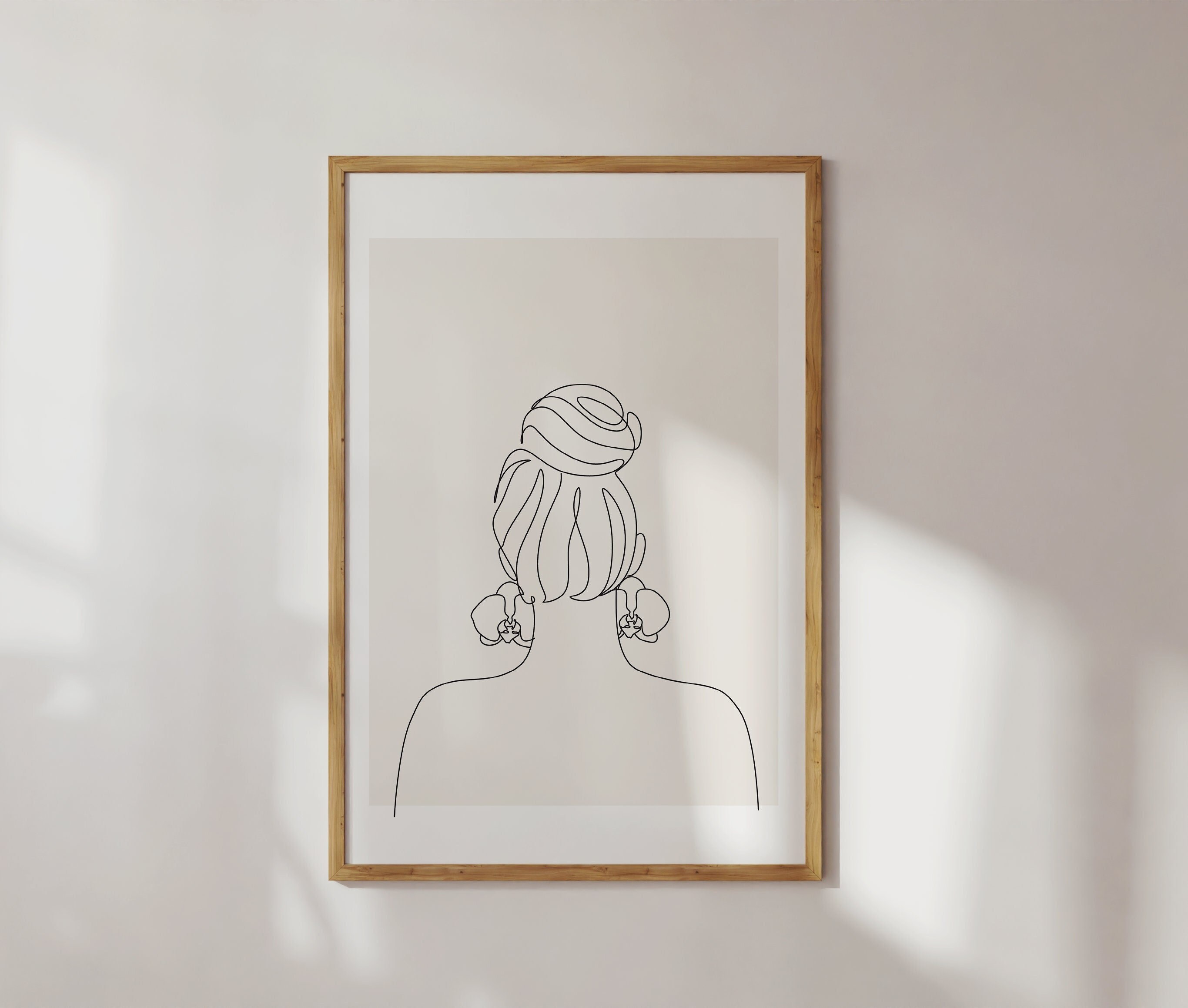 Woman Looking Away Line Art | Minimalist Line Art Print, Feminine Print ...