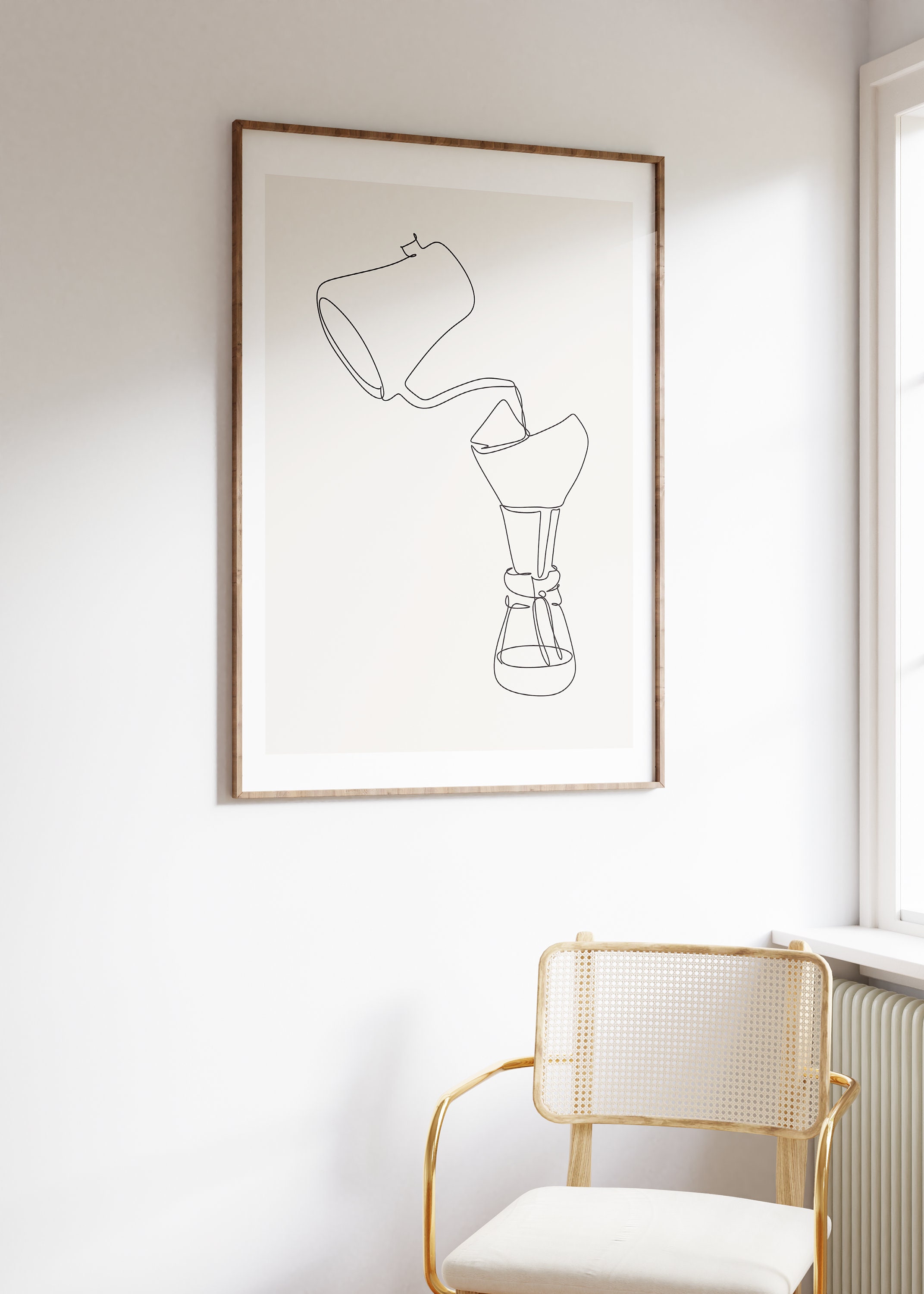 Coffee Pour Over Line Art | Coffee Wall Art, Minimalist Coffee Design ...