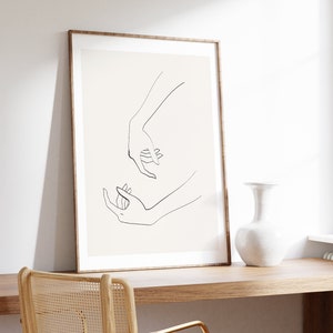 Delicate Hand Line Art | Minimalist Hand Line Art, Boho Modern Home ...