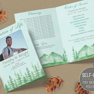 Bifold Funeral Program Template Foldable Funeral Program - Etsy UK
