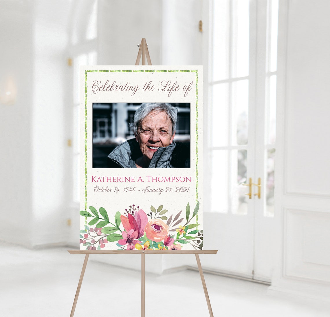 Celebration of Life Sign Template, Funeral Poster Template, in Loving ...