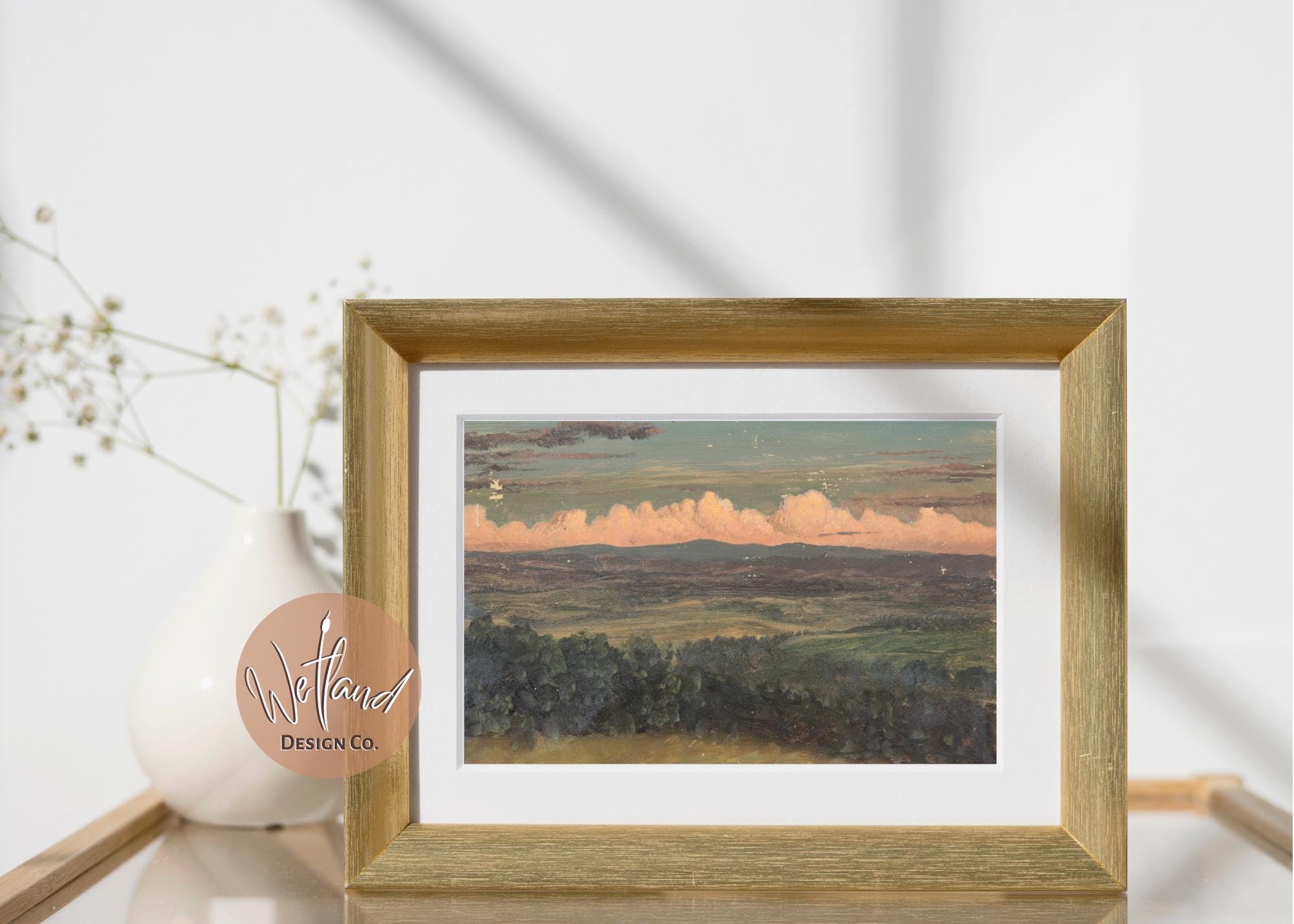 Vintage Coastal Print Ocean Landscape Painting Seascape Cottagecore ...