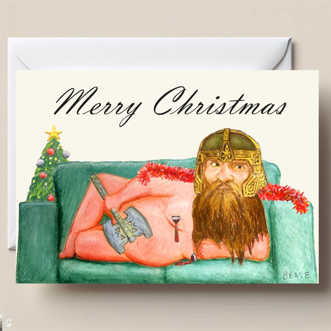 Naked Gimli Christmas Card LOTR - Etsy UK