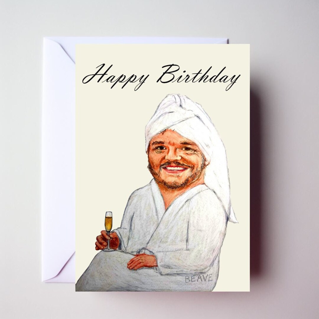 Pedro Pascal Birthday Card Drawing - Etsy UK