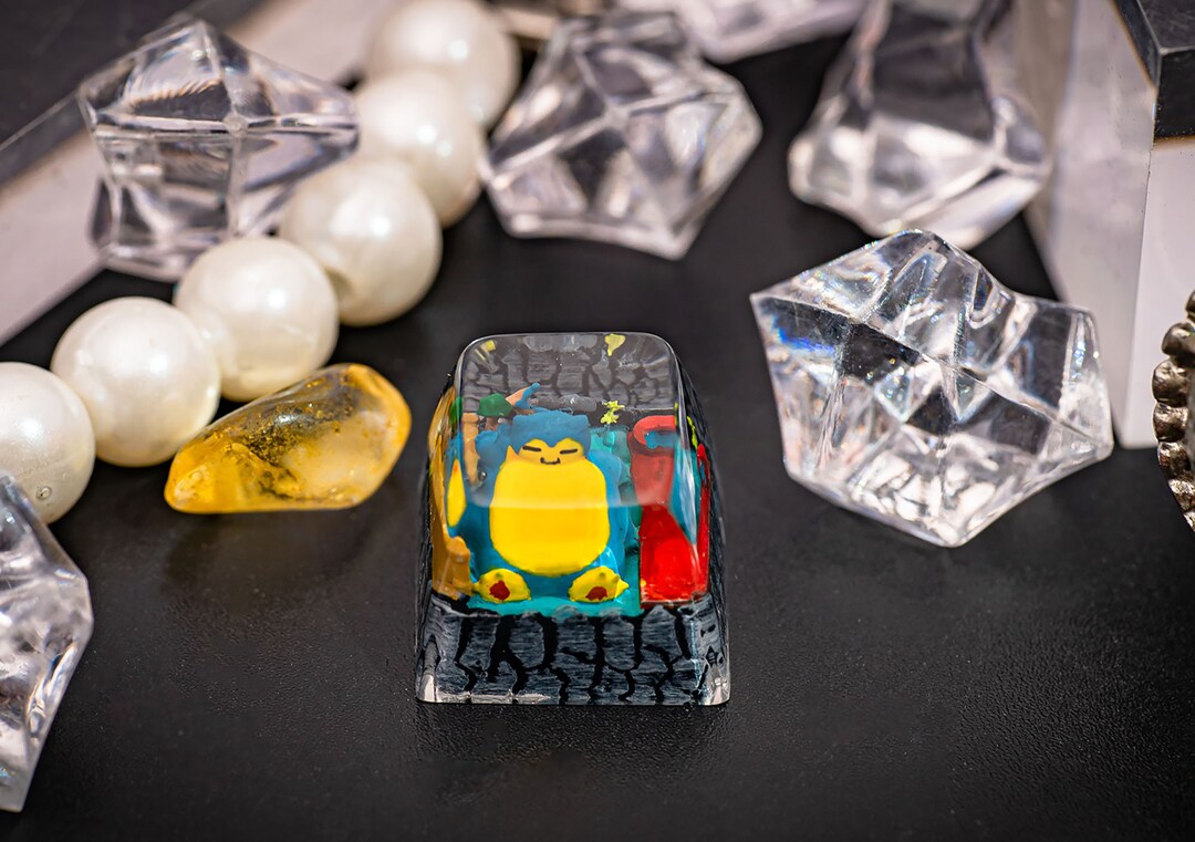 Snorlax Pokemon Epoxy Resin Keycap, Anime Artisan Keycap, Snorlax ESC ...