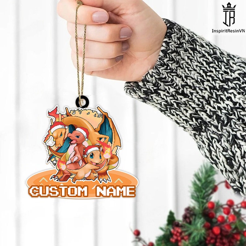 Charmander Charmeleon Charizard Custom Name Ornament, Charmander 2023 ...