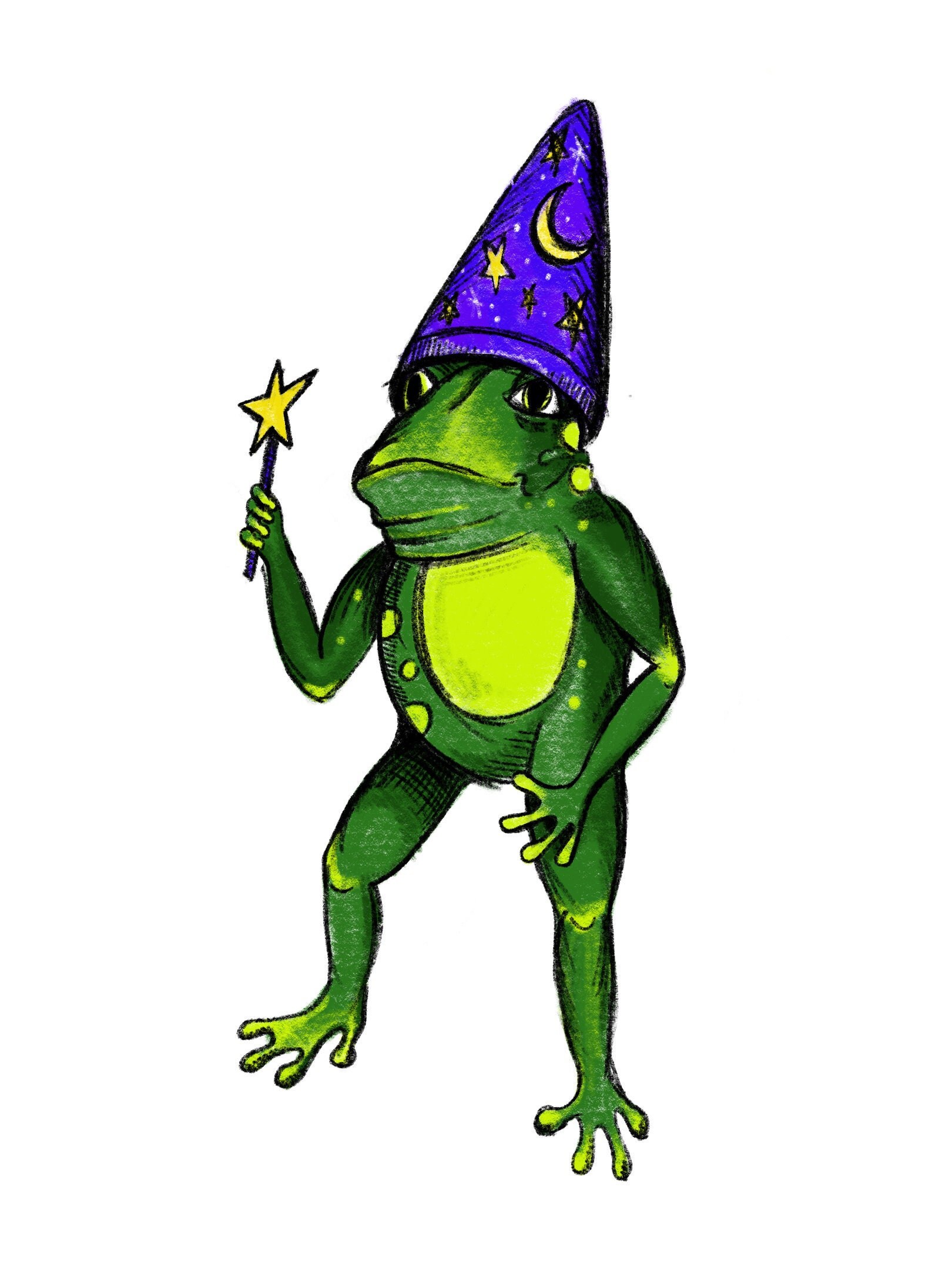 Funny Frog PNG Wizard Frog Cottage Core - Etsy