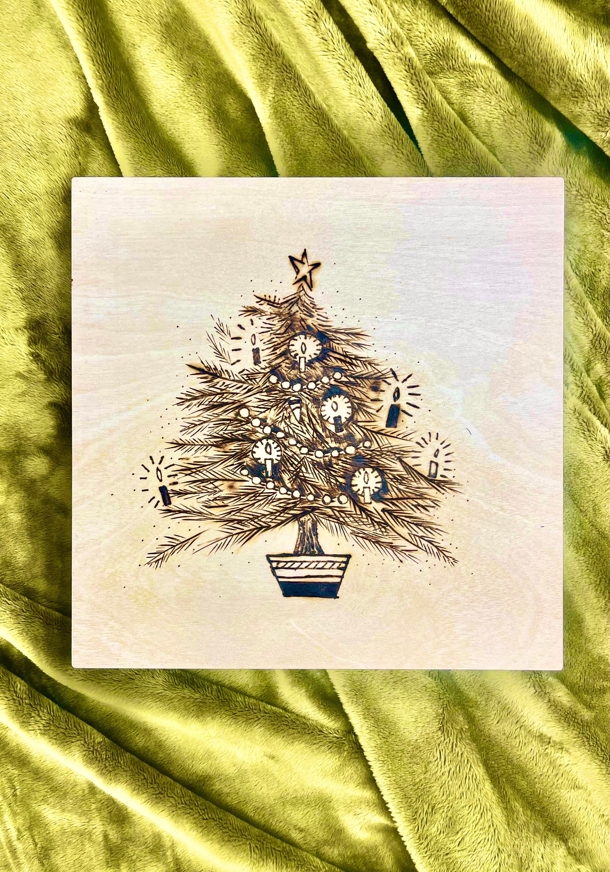 Vintage Christmas Tree Woodburn Art - Etsy