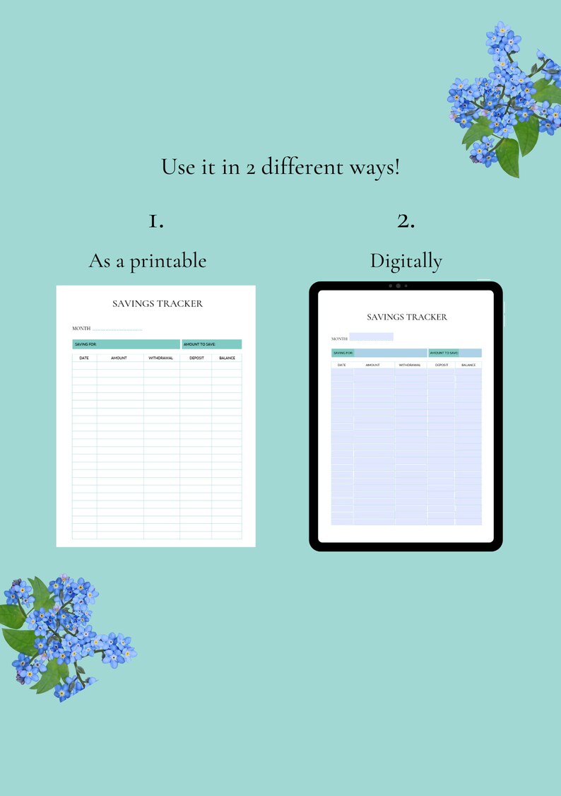 Savings Tracker Printable Instant Download Financial - Etsy