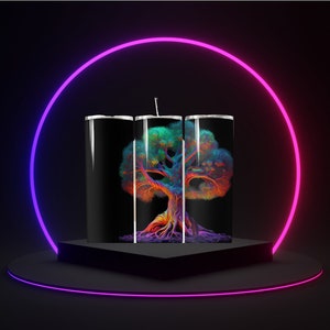 Tree of Life, Colorful Neon Sublimation Design, 20 Oz Skinny Tumbler ...