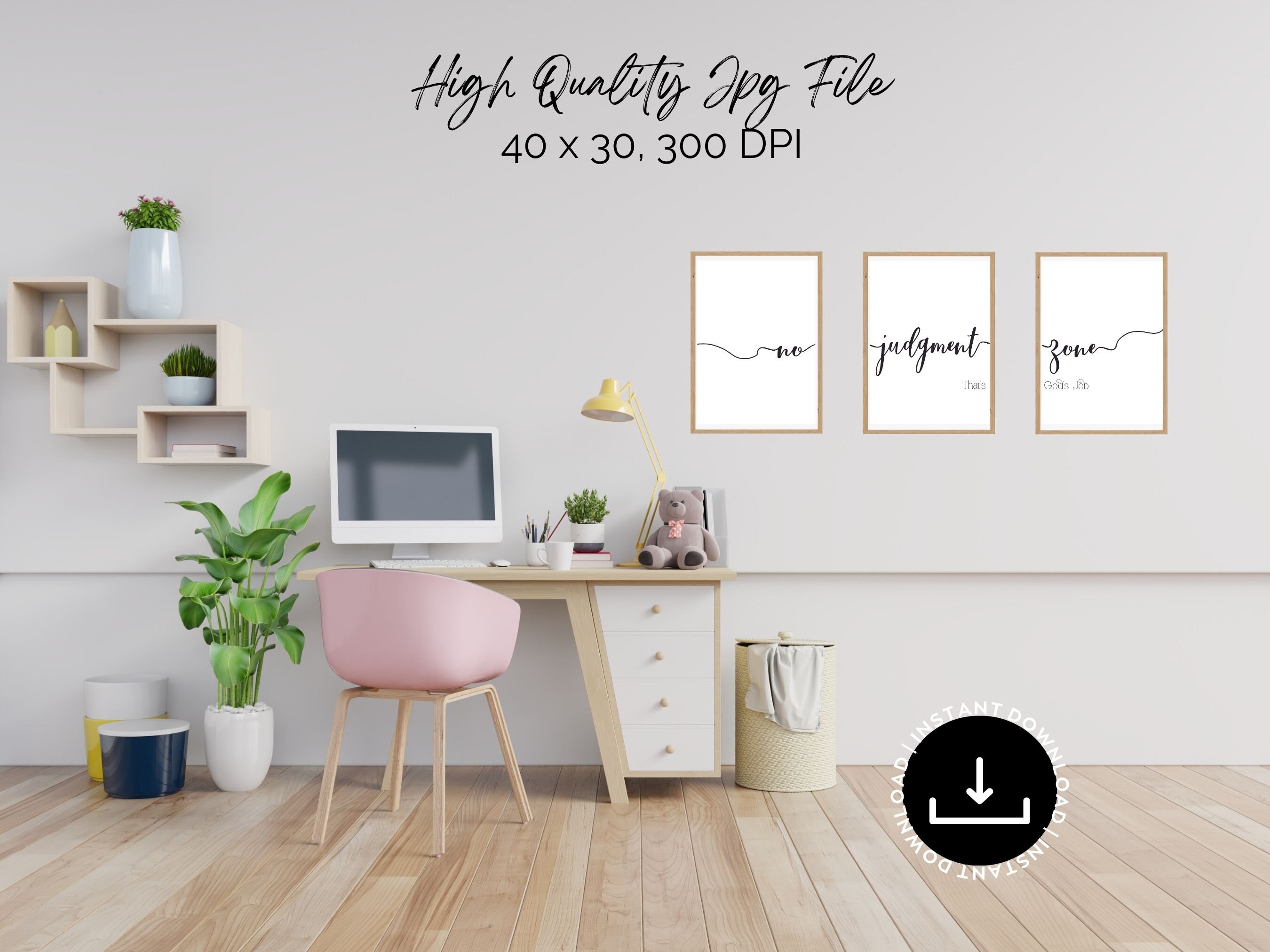 No Judgment Zone Wall Art: Minimalist Inspirational Quote Prints ...