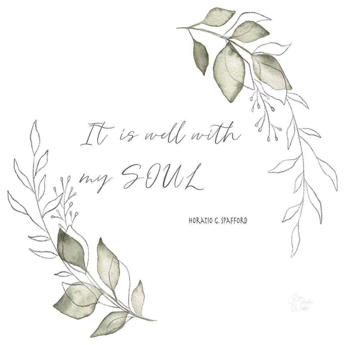 Modern Christian Art, It is Well Christian Hymn Wall Art Decor ...