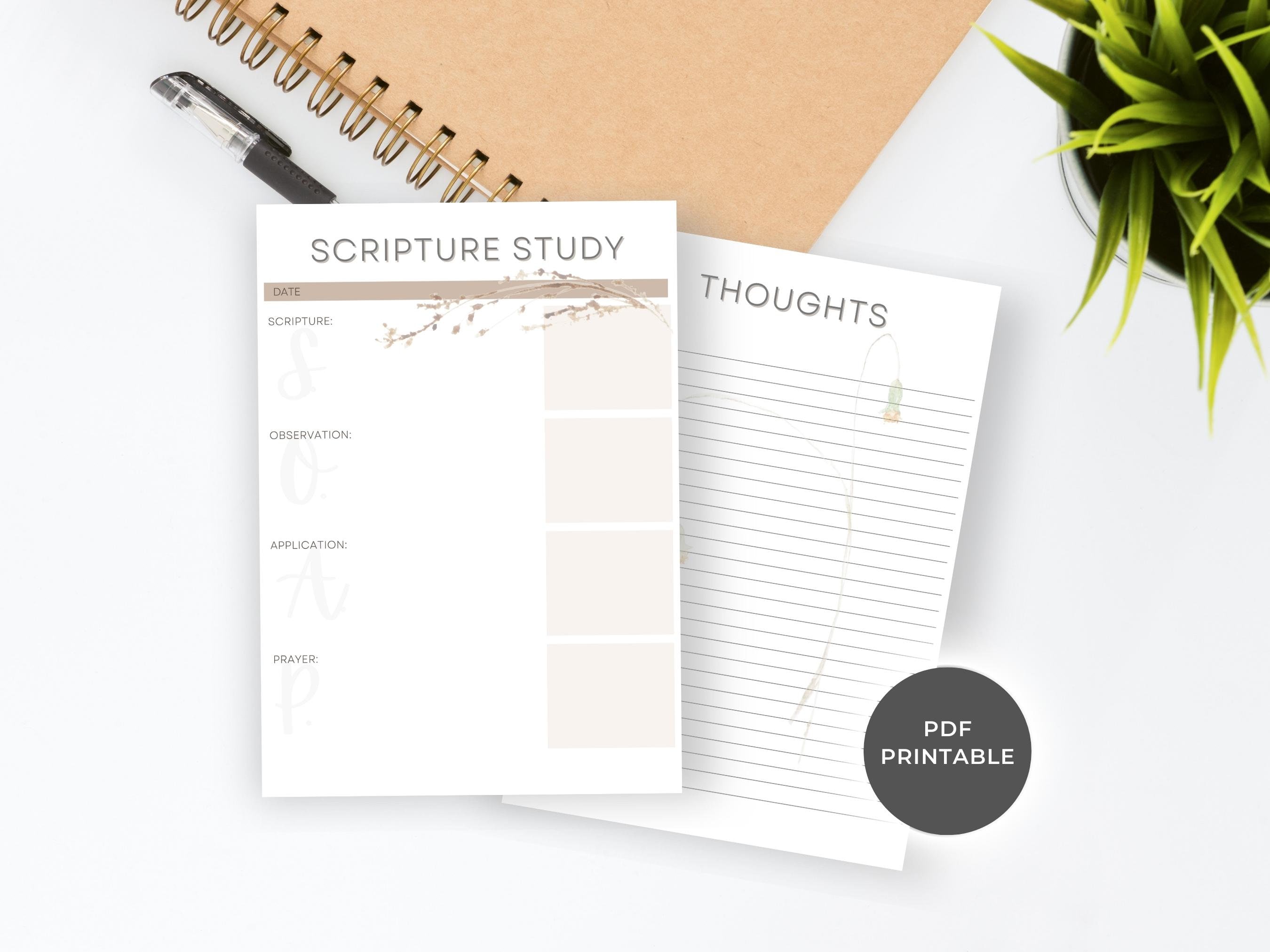 Bible Study Journal, Printable Bible Journal, Digital Bible Journal - Etsy