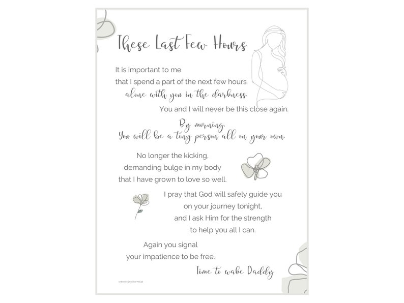 Pregnancy Poem Poster: Minimalist Line Art, Nursery Decor (PDF Download ...