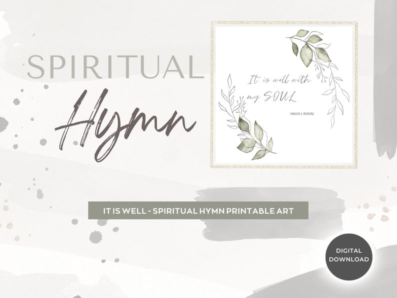 Modern Christian Art, It is Well Christian Hymn Wall Art Decor ...