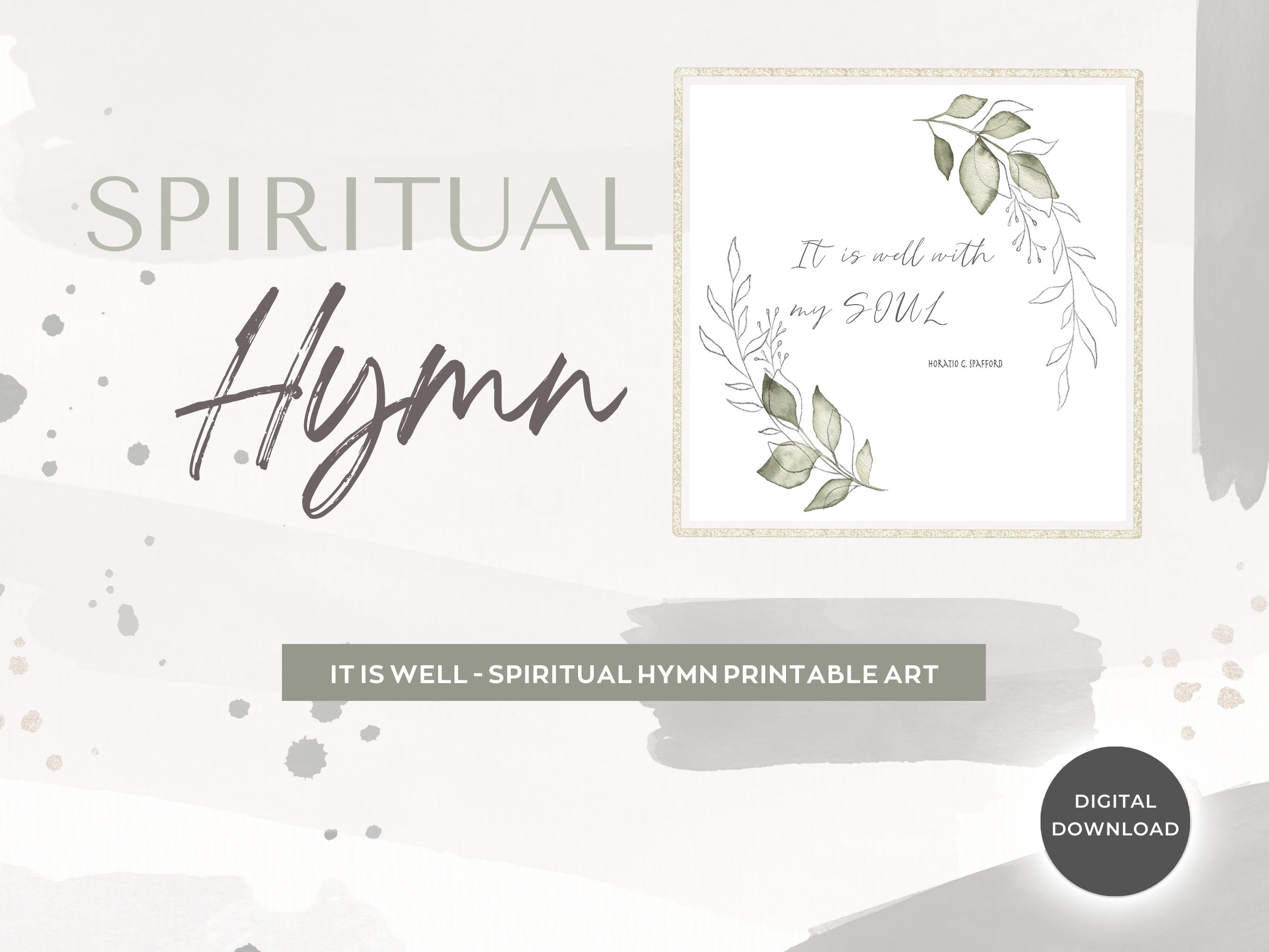 Modern Christian Art, It is Well Christian Hymn Wall Art Decor ...