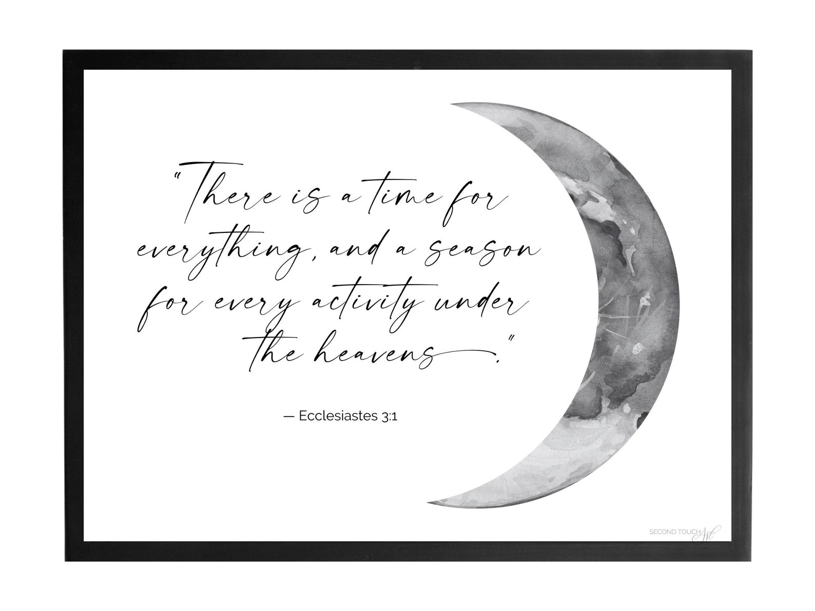 There is A Time for Everything Moon Phase Print, Scripture Wall Art ...