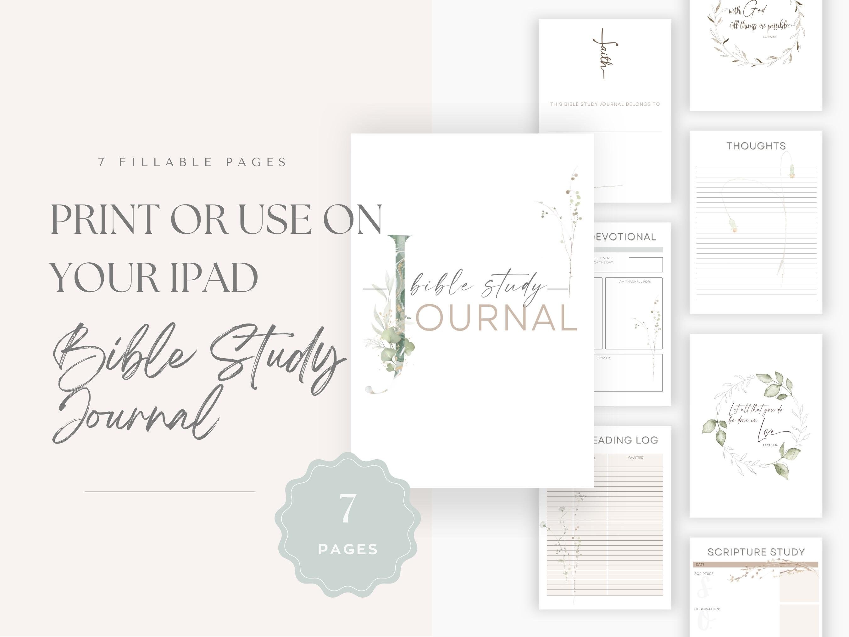 Bible Study Journal, Printable Bible Journal, Digital Bible Journal - Etsy