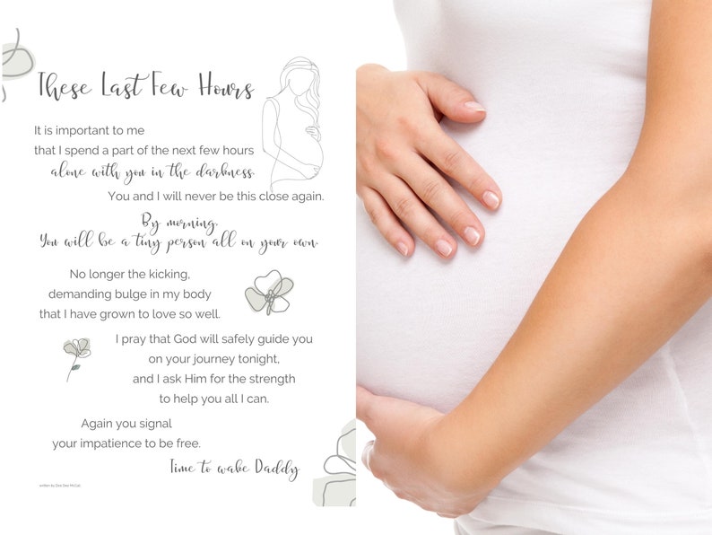 Pregnancy Poem Poster: Minimalist Line Art, Nursery Decor (PDF Download ...