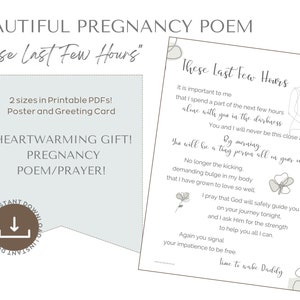Pregnancy Poem Poster: Minimalist Line Art, Nursery Decor (PDF Download ...