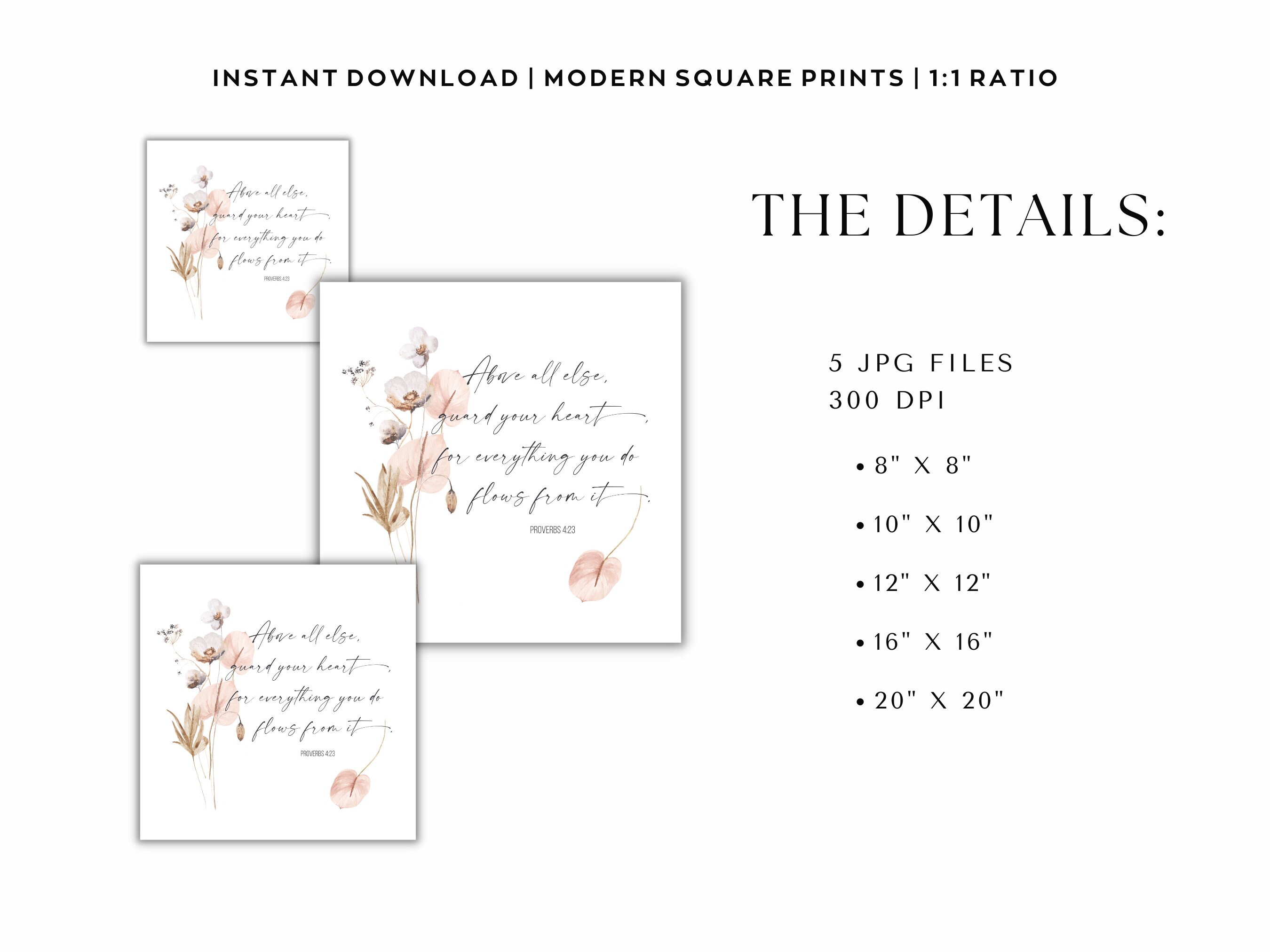 Modern Christian Art, Bible Verse Wall Art, Minimalist Decor, Proverbs ...