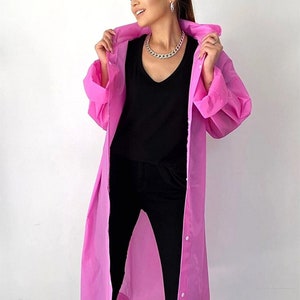 Colored Buttoned Raincoat Transparent Vinyl Rain Jacket Wind - Etsy