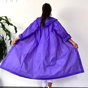 Colored Buttoned Raincoat Transparent Vinyl Rain Jacket Wind - Etsy