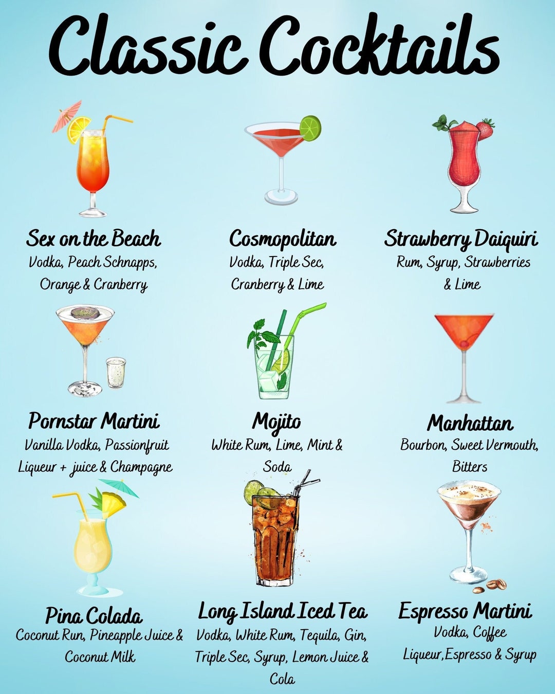 Cocktail Poster - Etsy