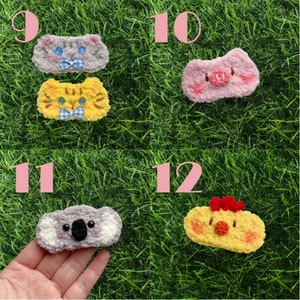 Cute Crochet Handmade Fluffy Crochet Hair Clips, Animal Dinosaur ...
