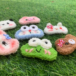 Cute Crochet Handmade Fluffy Crochet Hair Clips, Animal Dinosaur ...