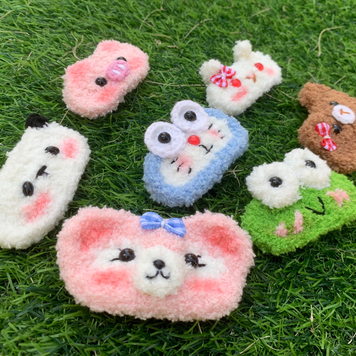 Cute Crochet Handmade Fluffy Crochet Hair Clips Animal - Etsy