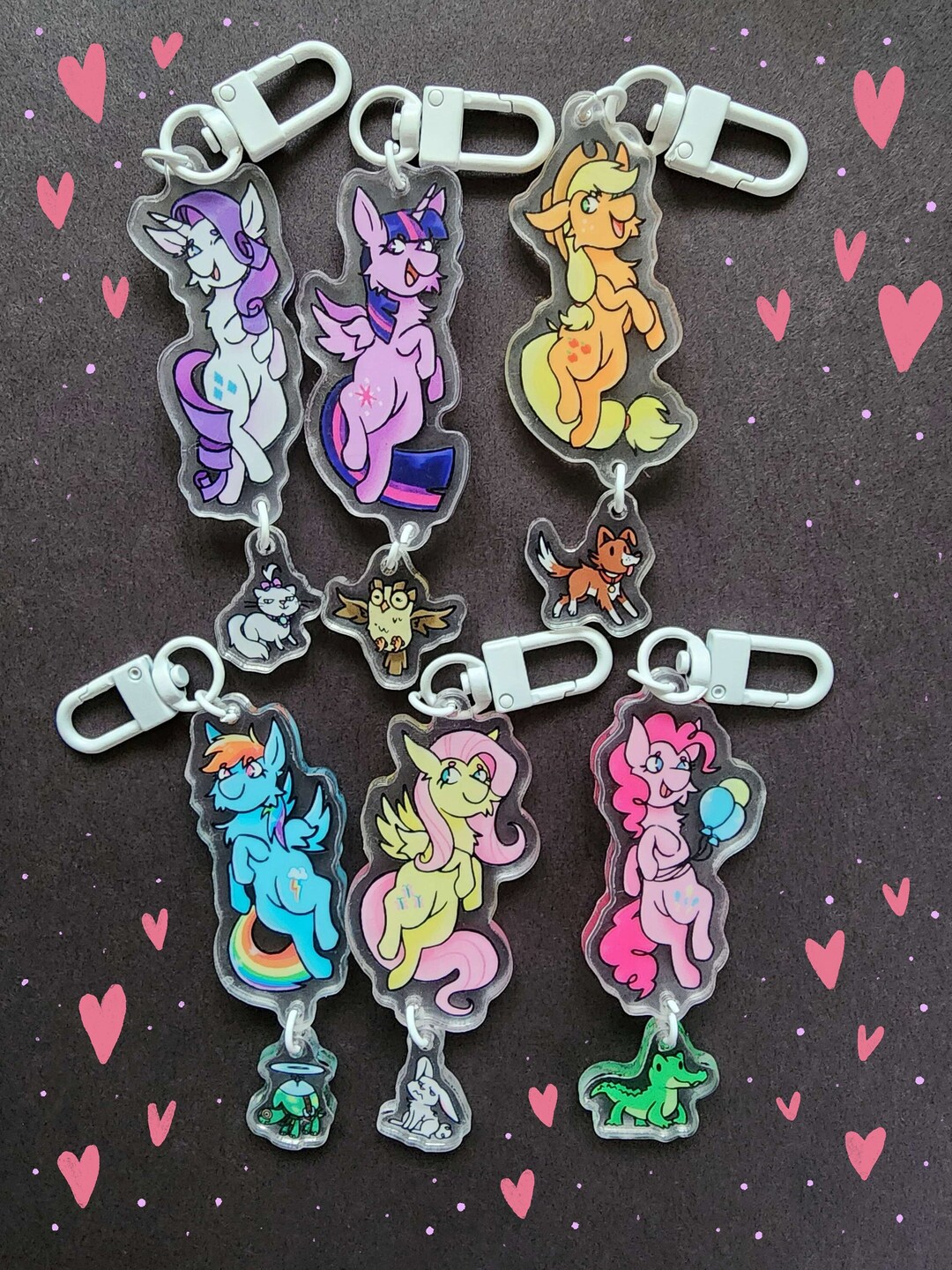 MLP Hanging Keychains (my Little Pony, Pinkiepie,rarity,fluttershy ...