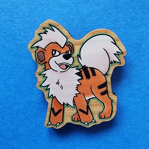 Dog Pokemon Wooden Pins zorua, Riolu, Furret, Growlithe, Vulpix, Shinx ...