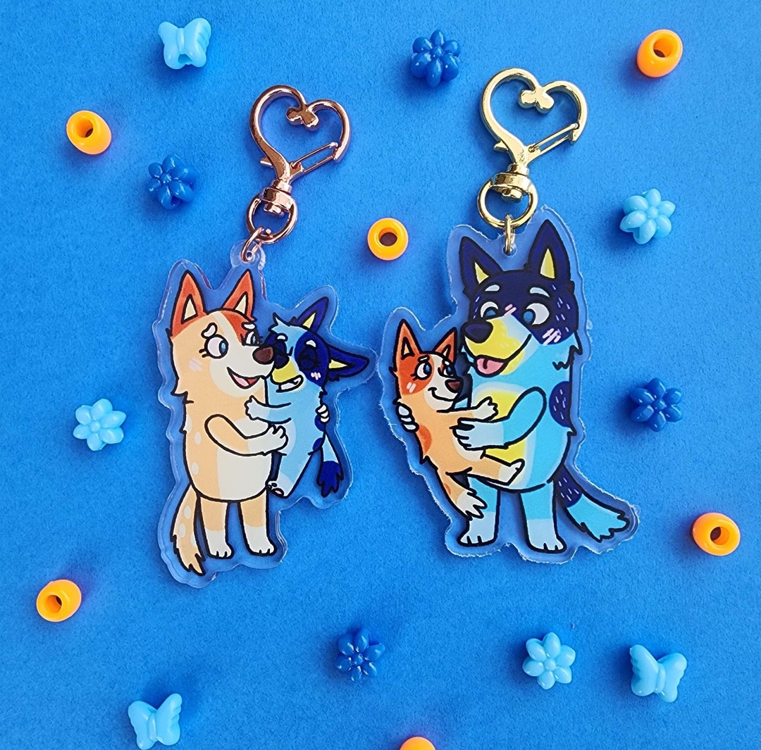 Bluey Keychains (bingo+bandit) (chili+bluey) - Etsy