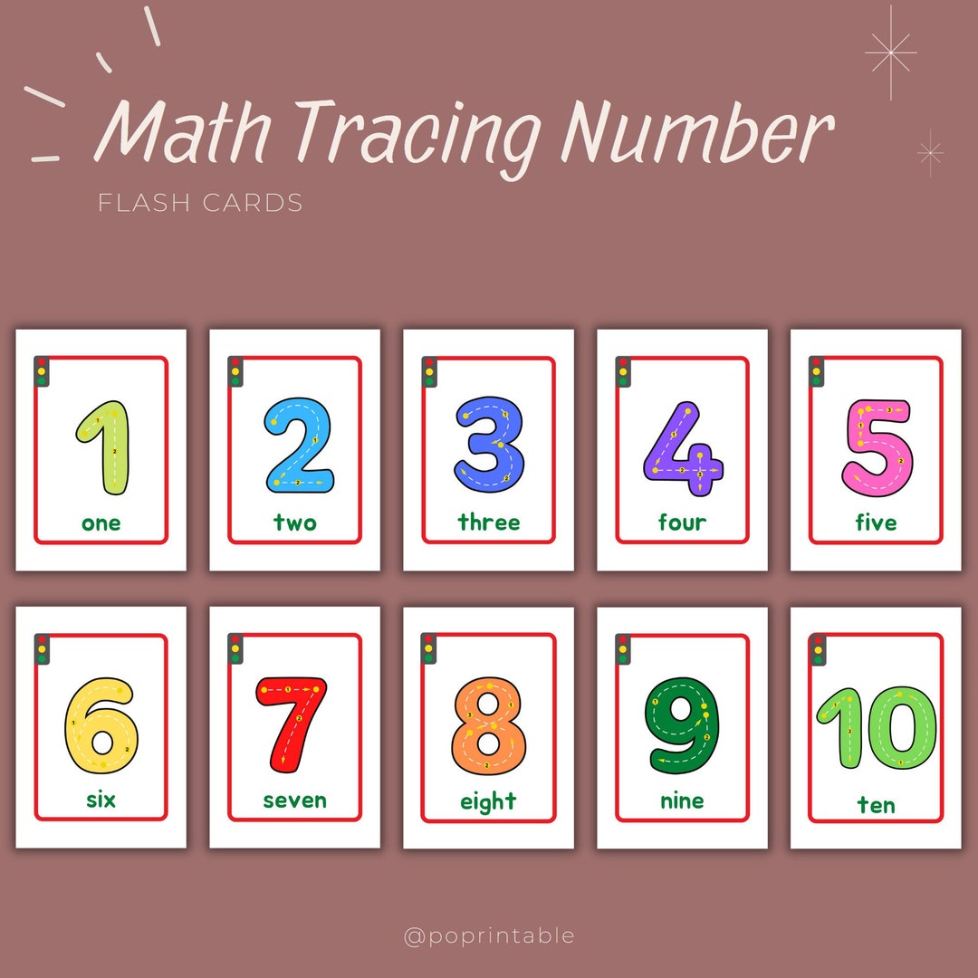 Printable Number Flashcards 1-10 Colorful Number Flashcards Prek ...