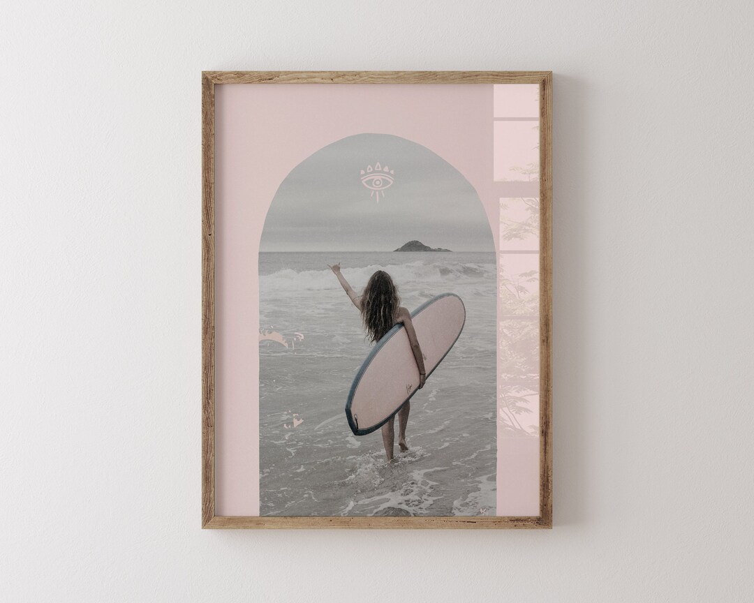 Surf Poster Surf Girl Print Surfer Room Decor Surfer Girl Room ...