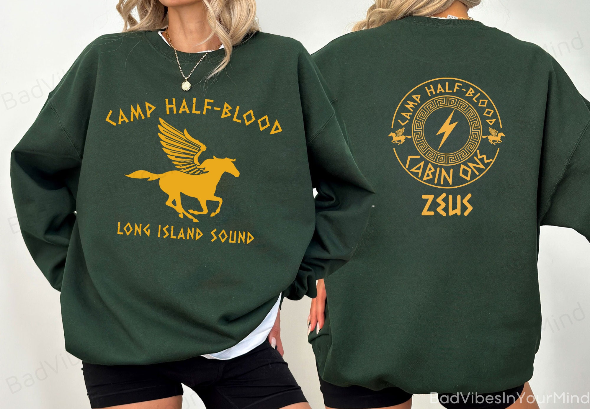 Custom Percy Jackson 2-sided Sweatshirt Hoodie T Shirt, Camp Half Blood ...